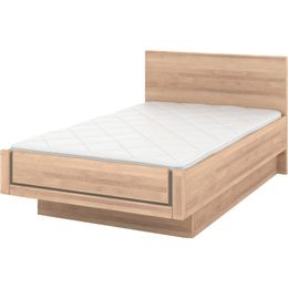 Holzbett Musterring, B:120cm L:200cm, braun, Betten, "Sorrent, Bettgestell, Bettrahmen, teilmassiv Eiche", Eiche teilmassiv, Liegeh&ouml;henverstellung,