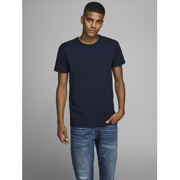 Jack & Jones JACK & JONES Herren T-Shirt "JJEBASIC mit schmaler Passform f&uuml;r jeden Tag", blau, Gr. M, unifarben, Jersey, Obermaterial: 92% Baumwolle, 8% Elasthan,