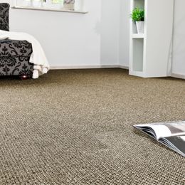 ANDIAMO Teppichboden "Joe, Schlinge, Gesamth&ouml;he 8 mm, Luxusklasse LC2", B : 400cm 1 Stk., L: 300cm, braun, Schlafzimmer, Teppiche, Breite 400 cm,