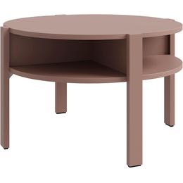 Beistelltisch FORTE, B:74,4cm H:45,5cm T:74,4cm, orange, Wohnzimmer, Tische, "Tobago, runder Couchtisch mit 4 Ablagef&auml;chern, B/H/T 74,4/45,5/74,4