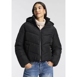 Only Damen Steppjacke "ONLCLARISA PUFFER HOOD JACKET CS OTW"schwarz, Gr. L, unifarben, Steppware, Obermaterial: 100% Polyester, Jacken, Kunstfaser,