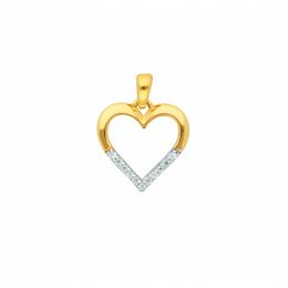 Adelia&acute;s ADELIA ́S Damen Herzkette "Halskette - Herzkette mit Anh&auml;nger Herz mit Zirkonia aus 333", Gelbgold 333 Gold, gold, Gelbgold 333, Gold, Halsketten,
