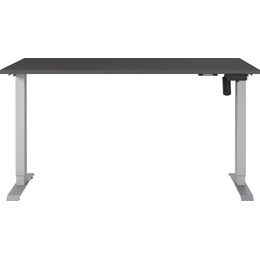 Schreibtisch Germania, B:140cm H:120cm T:80cm, grau, B&uuml;ro, Tische, "Boras", Breite 120/140/160/180 cm, Metallgestell, elektrisch h&ouml;henverstellbar