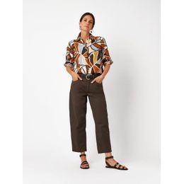 Toni Damen Stoffhose "LIV BARREL", braun, Gr. 38, unifarben, Web, Obermaterial: 97% Baumwolle, 3% Elasthan, Hosen, mit Stretch