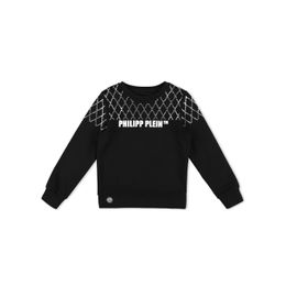 Philipp Plein Damen Sweatshirt "Crystal Verziert", schwarz, Gr. 8, Obermaterial: 5% Elasthan, 95% Baumwolle. Futter: 100% Glasfaser, Sweatshirts