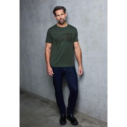 Street One MEN Herren T-Shirt, gr&uuml;n, Gr. XL, bedruckt, Web, 100% Baumwolle, Shirts, aus reiner Baumwolle