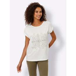Heine Damen Rundhalsshirt, Natur, Gr. 40, T-Shirts, 100% Baumwolle