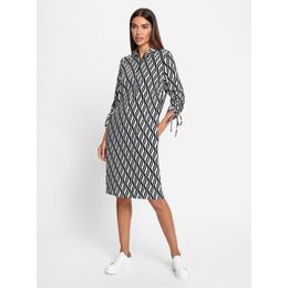 Heine Damen Jerseykleid, Schwarz, Gr. 50, Druckkleider, Material: Viskose
