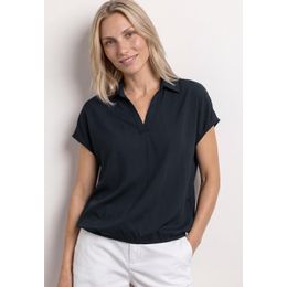 Street One Damen Hemdbluse, blau, Gr. 38, unifarben, Stoff, 100% Viskose, Blusen, aus softer Viskose