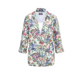 GOLDNER Damen Klassische Bluse "Kurzgr&ouml;&szlig;e Elegantes Blusenset mit Blumenmuster", bunt, Gr. 19, Obermaterial: 88% Polyamid PA. 12% Elasthan EL.,