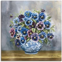 Wandbild Artland, B:50cm H:50cm, blau, Wohnzimmer, Bilder, "Stiefm&uuml;tterchen", als Alubild, Leinwandbild in verschied. Gr&ouml;&szlig;en