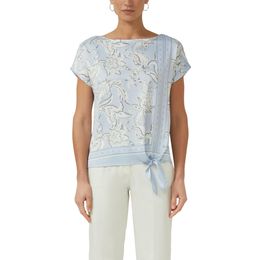 Damen T-Shirtsoft blau, Gr. 34, s.Oliver BLACK LABEL, bedruckt, Jersey, Obermaterial: 95% Viskose, 5% Elasthan, Shirts, mit All-Over Print