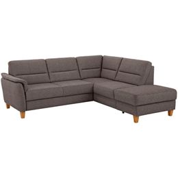 Ecksofa Home Affaire, B:236cm H:89cm T:212cm, braun, 100% Polyester;Struktur (100% Polyester);Luxus-Microfaser in Lederoptik (100% Polyester),
