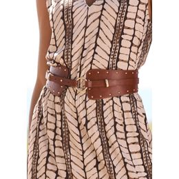 Lascana Damen Tailleng&uuml;rtel, Braun, Gr. 95, G&uuml;rtel, Material: Leder