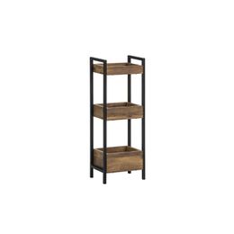 sobuy Badezimmerregal mit 3 Shelves Braun 19,99x27,99x73,99cm Funktional