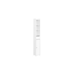 sobuy Badezimmerschrank mit einer Schublade Wei&szlig; 20x17x145cm Minimalistisch