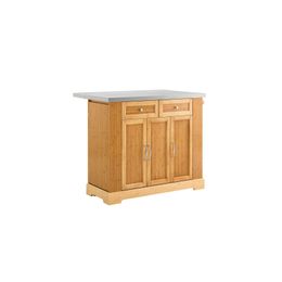 sobuy K&uuml;cheninsel mit 2 Schubladen Holzfarbe 107x71x92,5cm Funktional