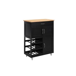 sobuy K&uuml;chenwagen mit 1 Schublade Schwarz 67x37,5x86,5cm Modern
