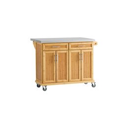sobuy K&uuml;cheninsel mit 2 Schubladen Holzfarbe 115x71x92,5cm Funktional
