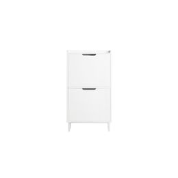 sobuy Schuhschrank mit 2 Schubladen Wei&szlig; 50x19x90cm Minimalistisch