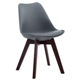 CLP Retrostuhl Borneo V2 Mit Kunstlederbezug Und Hochwertiger Polsterung I Lehnstuhl mit robustem Holzgestell I Sitzh&ouml;he: 47 cm
