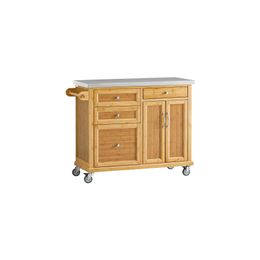 sobuy K&uuml;cheninsel mit 4 Schubladen Holzfarbe 115x46x91cm Funktional
