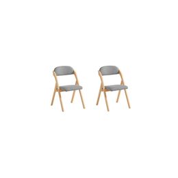 sobuy 2 Klappst&uuml;hle im 2er-Set Hellgrau 41,5x47,5x77cm Nordisch