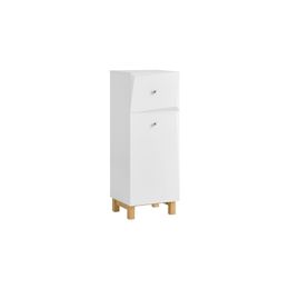sobuy W&auml;scheschrank mit 1 Schublade Wei&szlig; 34x30x89,5cm Modern