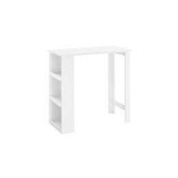 sobuy Bartisch mit 3 F&auml;chern Wei&szlig; 112x57x106cm Modern