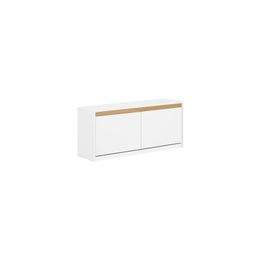 sobuy Schuhbank mit 2 T&uuml;ren Wei&szlig; 104x30x47cm Modern