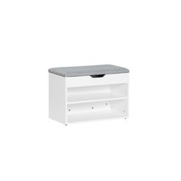 sobuy Schuhbank mit Sitzfl&auml;che und Stauraum Hellgrau 60x30x43cm Funktional