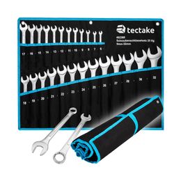TecTake&reg; Maul-Ringschl&uuml;sselsatz, 25-teilig, 6 - 32 mm, inklusive Rolltasche mit &Ouml;sen