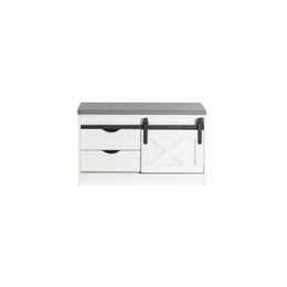 sobuy Schuhbank mit 3 T&uuml;ren Wei&szlig; 80x30x49,5cm Funktional