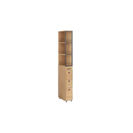 sobuy Badezimmer-Hochschrank mit 3 Schubladen 40x20x170cm Industriell