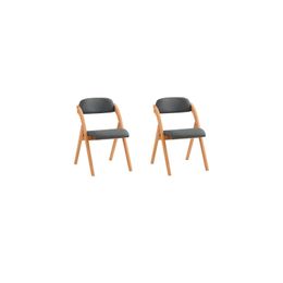 sobuy 2 Klappst&uuml;hle im 2er-Set Dunkelgrau 59x47,5x76,99cm Klassisch