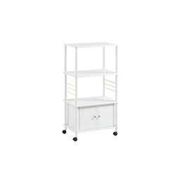 sobuy K&uuml;chenwagen mit 3 Ablagen und 2 T&uuml;ren Wei&szlig; 60x40x114cm Funktional