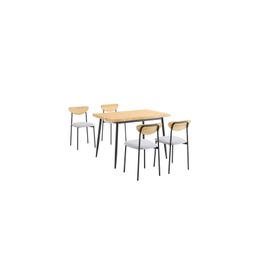sobuy Essgruppe 4 St&uuml;hle 5-teilig 110x70x76cm Nordisch