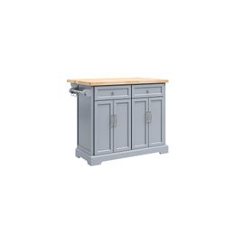 sobuy K&uuml;cheninsel mit 2 Schubladen Hellgrau 115x71x92,5cm Funktional