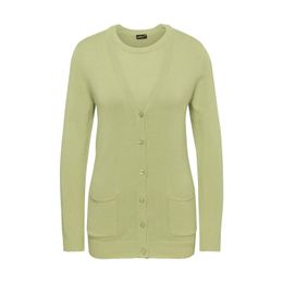 GOLDNER Damen Strickpullover "Kurzgr&ouml;&szlig;e Strickset aus Jacke, Halbarmpullover", gr&uuml;n, Gr. 20, Obermaterial: 50% Baumwolle CO. 50% Polyacryl PAN.,
