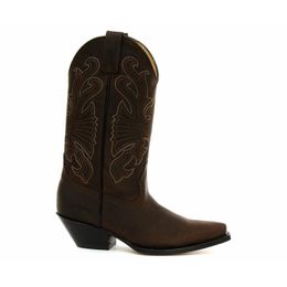 Grinders Western-Cowboystiefel aus braunem Leder &ndash; Buffalo