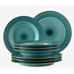 M&auml;ser M&Auml;SER Tafelservice "PROSPERO, Geschirr Set, Porzellan", 8 Stk.blau, Geschirr-Sets, Teller Set