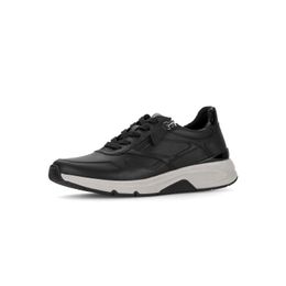 ROLLINGSOFT Damen Keilsneaker, Gr. 38,5, schwarz, Kalbsleder, Textil, leicht gl&auml;nzend, Schuhe, Schn&uuml;rschuh, Halbschuh, Freizeitschuh mit