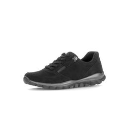 ROLLINGSOFT Damen Keilsneaker, Gr. 40,5, schwarz, Lederimitat, Veloursleder, unifarben, Schuhe, Schn&uuml;rschuh, Halbschuh, Freizeitschuh mit Logo an der