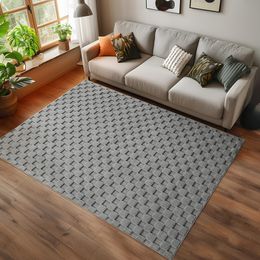 Teppich, B:280cm H:7mm L:370cm, grau, Ayyildiz Teppiche, Wohnzimmer, Teppiche, "HELIX 2203 , auch als L&auml;ufer und Rund erh&auml;ltlich", 3D-Effekt durch