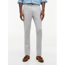Tommy Hilfiger Herren Chinohose "BLEECKER OPEN STRUCTURE", grau, Gr. 33, unifarben, Web, Obermaterial: 98% Baumwolle, 2% Elasthan, Hosen, aus