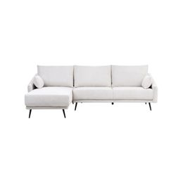 Beliani Ecksofa VARDE in Wei&szlig;/Schwarz - (W) 245 x (H) 83 x (L) 162 cm rechtsseitig | Gr.: onesize