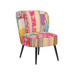 Beliani Sessel VOSS in Bunt/Rot/Gelb - (W) 60 x (H) 76 x (L) 52 cm | Gr.: onesize