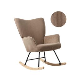 Beliani Schaukelsessel ARSET in Beige/Schwarz/Braun - (W) 71 x (H) 104 x (L) 83 cm | Gr.: onesize
