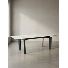 KADIMA DESIGN Esstisch ausziehbar gro&szlig;, Marmor-Optik, Keramik-Glasplatte in Wei&szlig;-Schwarz | Gr.: onesize