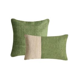 Beliani 2er-Set Dekokissen ANISOPTERA in Gr&uuml;n/Beige | Gr.: onesize